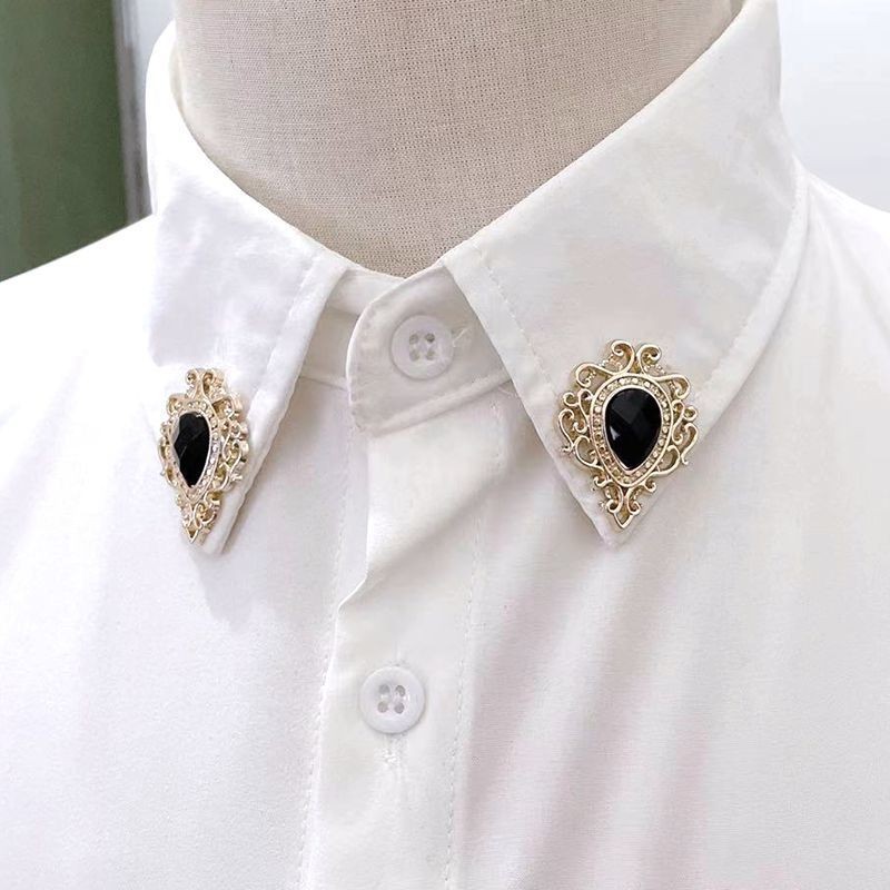 High-end Shirt Collar Pin Jewelry Hollow Cross Suit Shirt Collar Button ...