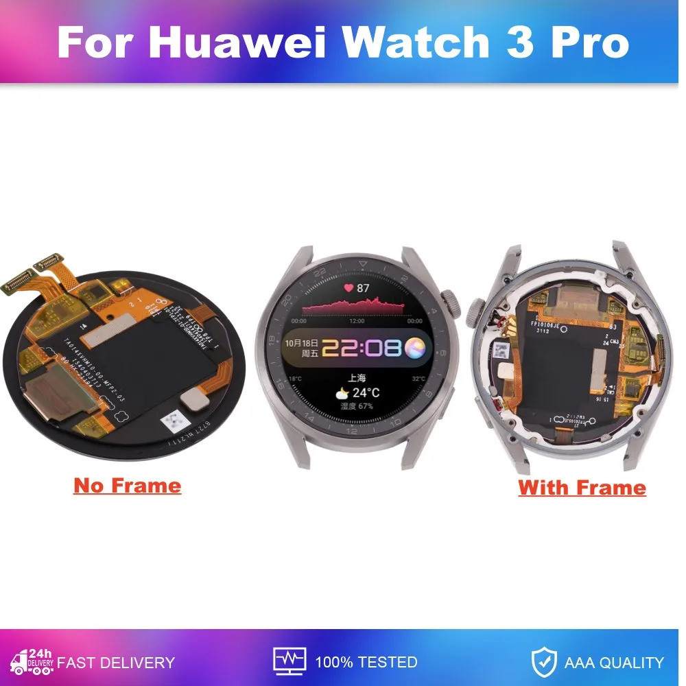 Original AMOLED For Huawei Watch 3 Pro 48mm GLL-AL01 LCD Display Touch Screen Digitizer For ...