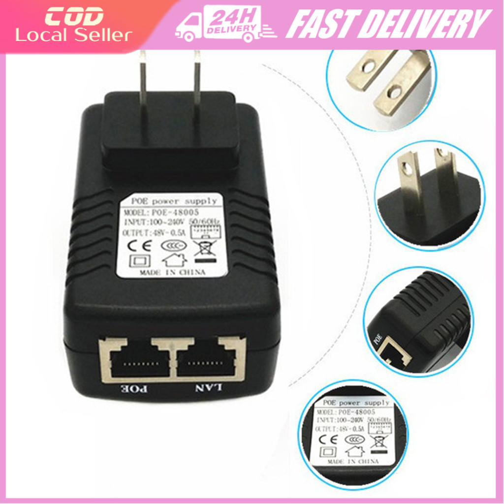 1PC POE Power Adapter AC/DC 24V1A Wall-mountable Design Switch Ethernet ...