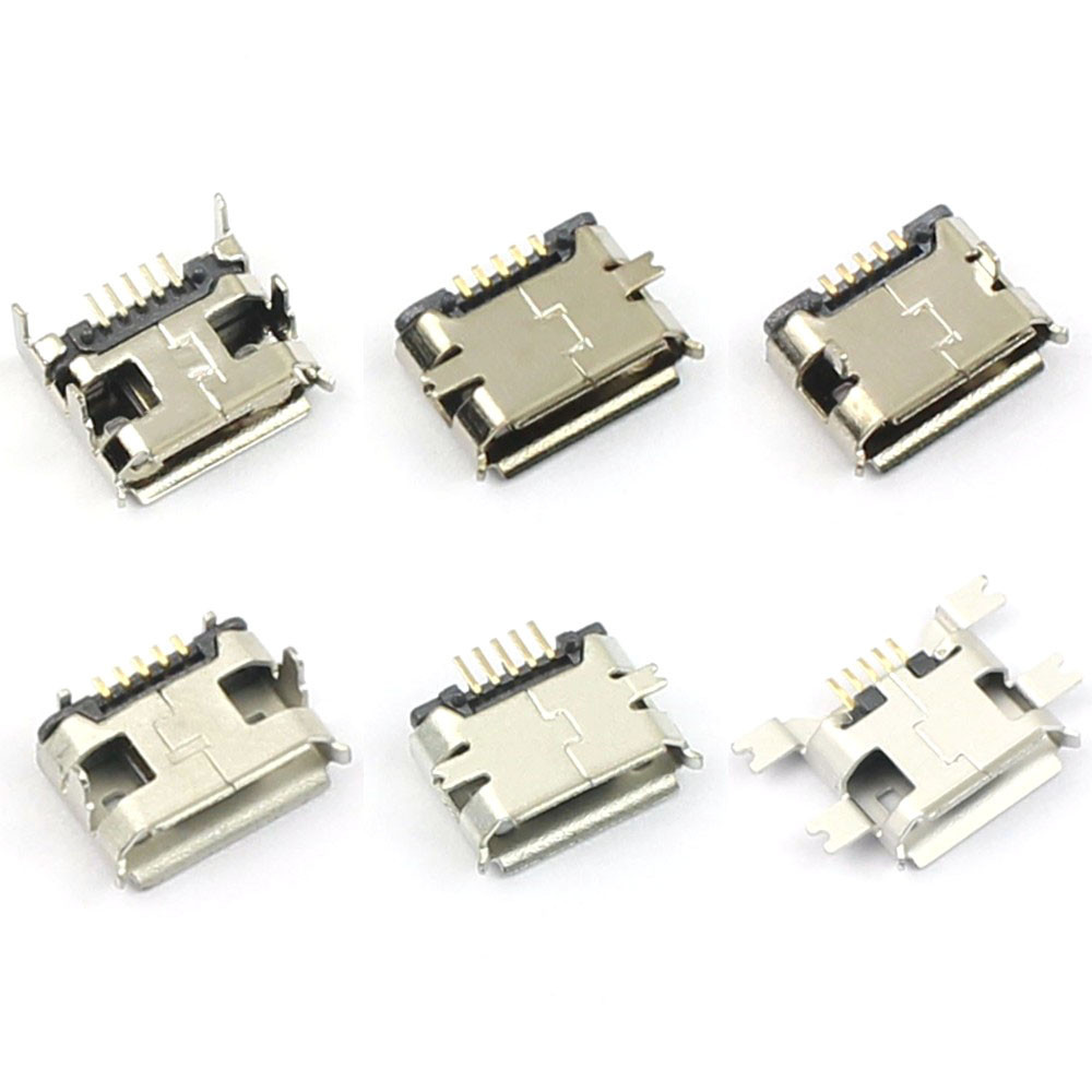 10pcs Micro USB Connector 5P Female SMD SMT DIP 5 Pin Type B Ejector 2 ...