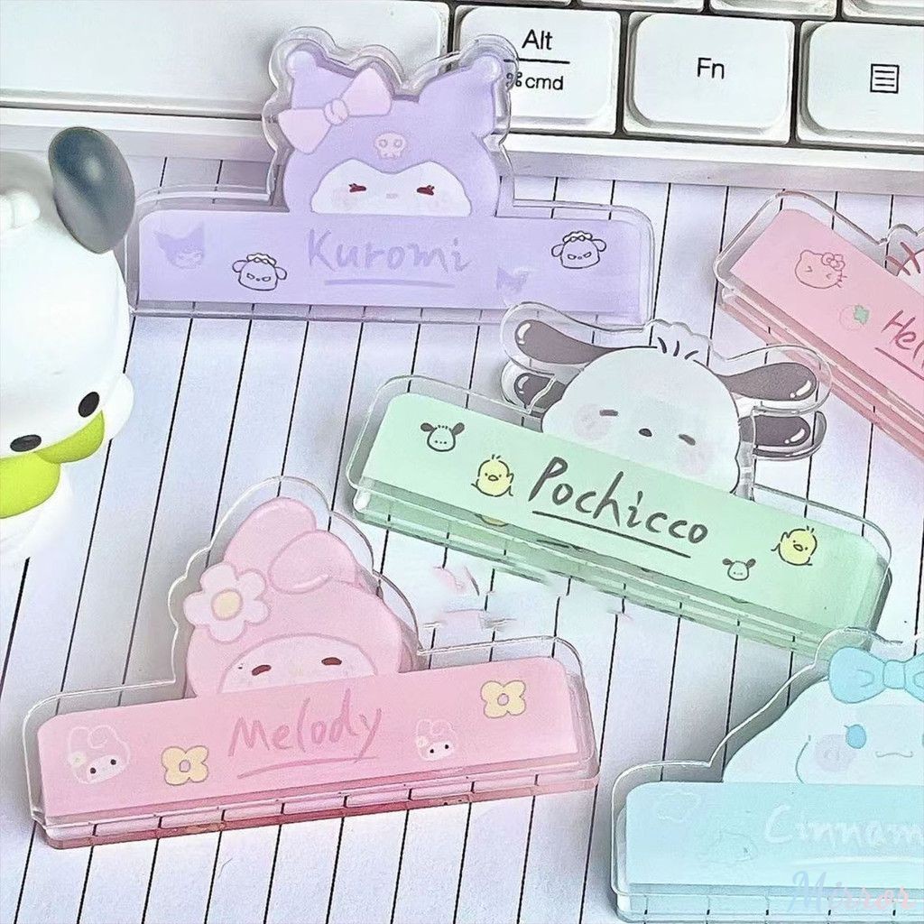 Sanrio Acrylic Clips Notes Test Paper Clips Kuromi Pp Clips ...