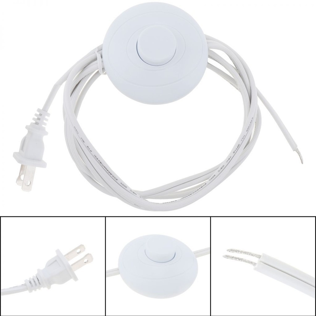1.8M Black/White Foot Switch Floor Foot Inline Pedal Push Switch Foot ...