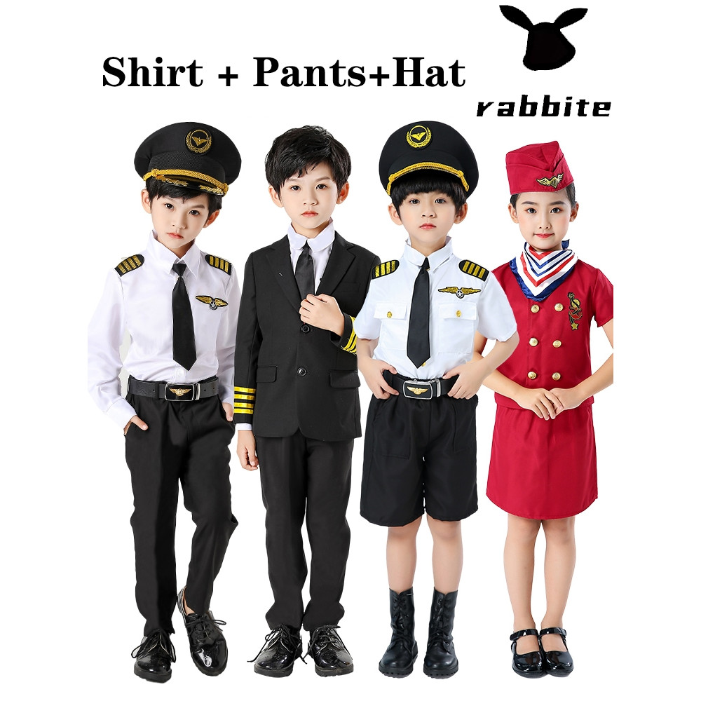 Pilot design clothing set with tie captain clothing suit | Shopee Malaysia