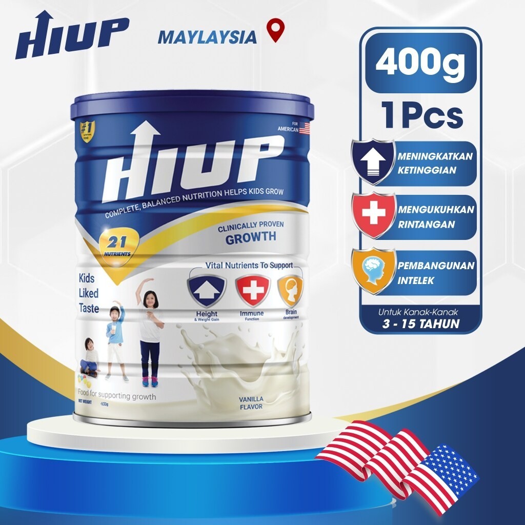 Susu Pertumbuhan Tinggi Hiup (400g Vanila) untuk Kanak-kanak berumur 3 ...