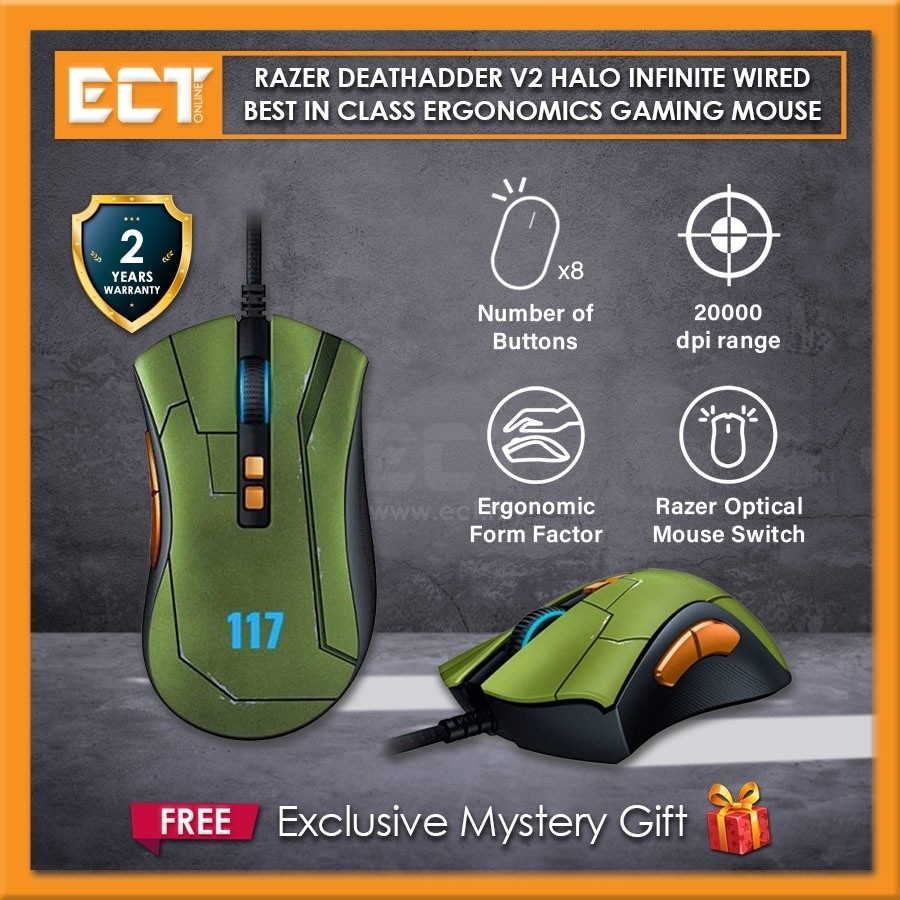 Razer DeathAdder V2 Halo Infinite Wired Best In Class Ergonomics Gaming ...