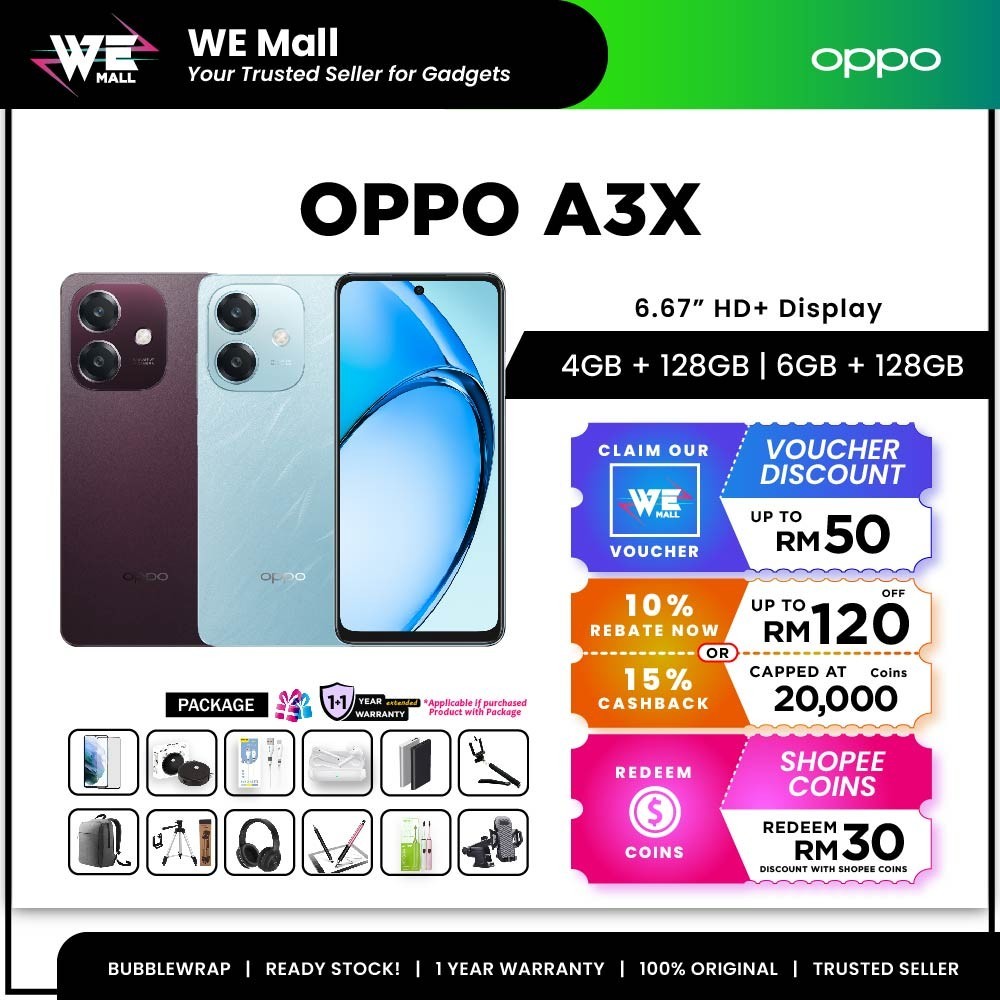 OPPO A3x [4GB RAM 64GB ROM] [4GB RAM 128GB ROM] [6GB RAM 128GB ROM ...