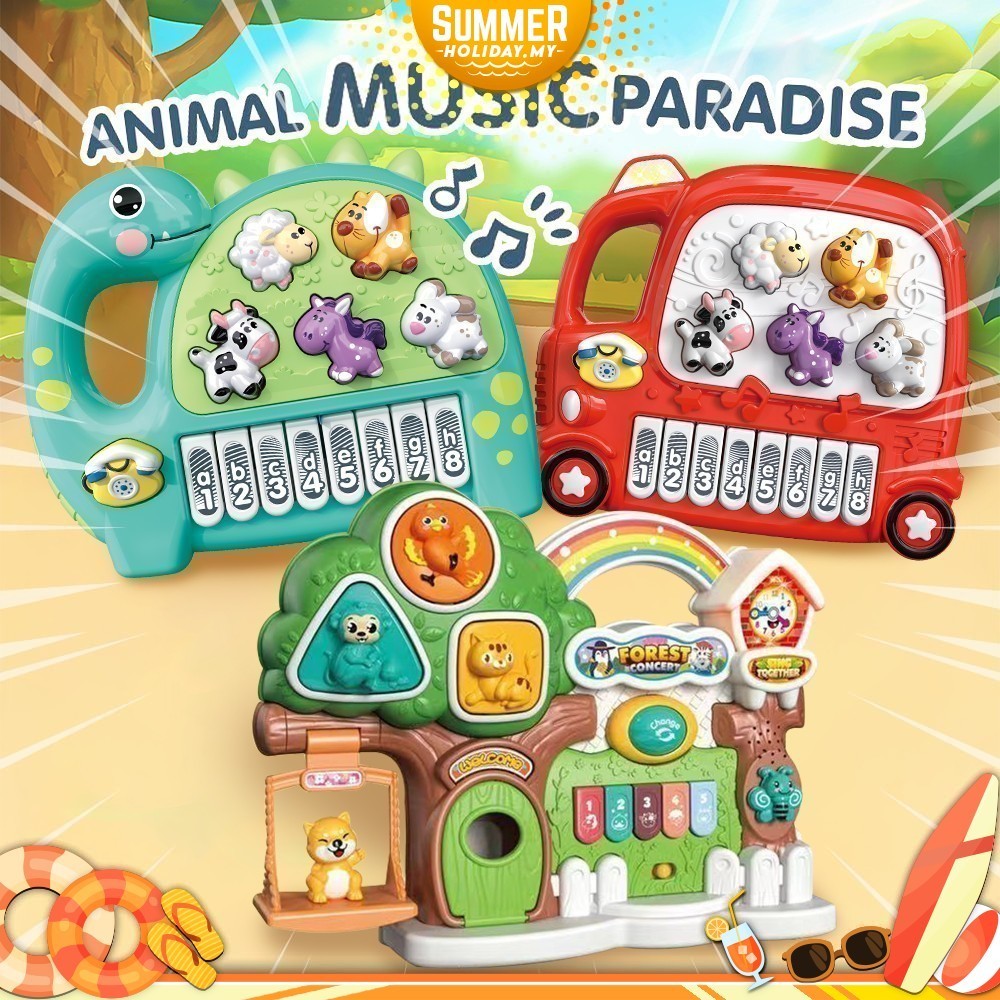 Animal Music Paradise Baby Toddler Musical Toy With Sound & Light Piano ...