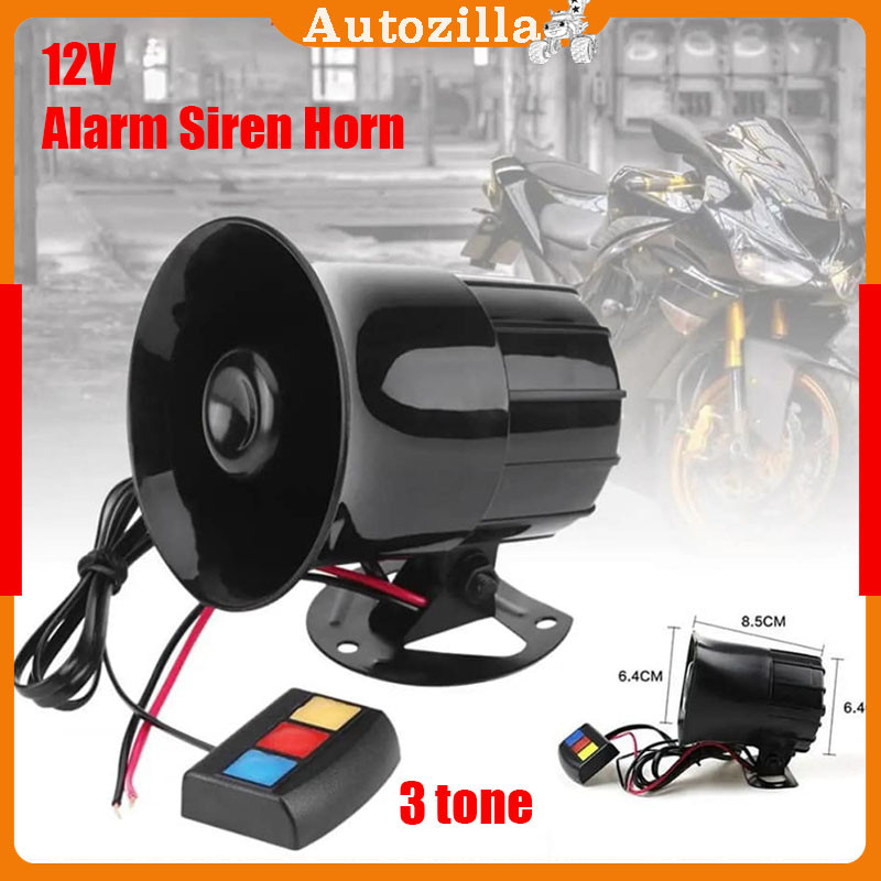 SUPER LOUD Police Alarm Siren Horn 3 Tone Backup Buzzer System for Car ...