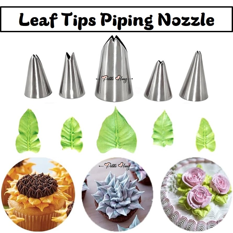 [Petite Houz] Leaf Designs Piping Tips Leaves Nozzle Cake Cream Icing ...