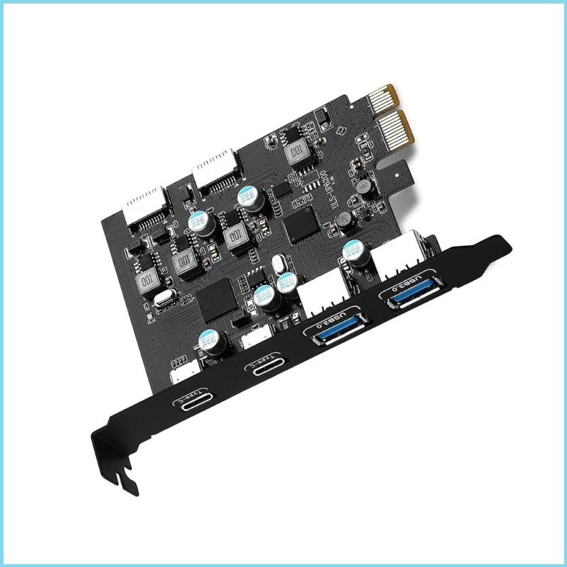 RUN 6 Port USB PCIE Card 2X USB 3 0 C 2X USB A PCIE USB Card PC Front ...