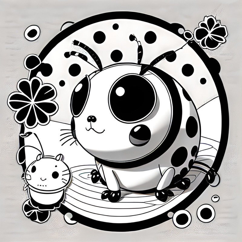 Insects (Chibi Style) - Set of 50 A4 A5 Coloring Pages for Wax, Pencil ...