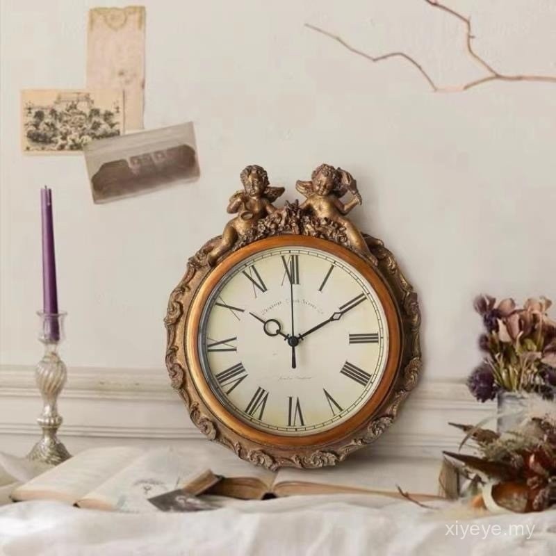 European Retro Decorative Hanging Clock for Living Room American ...