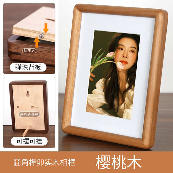 photo frame home decor Bingkai foto mini kayu ceri meja kecil ...
