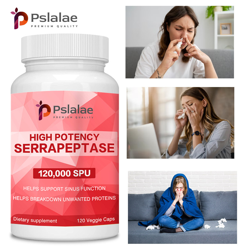 Pslalae Serrapeptase 120000 SPU | 30/60/120 Capsules - Enzyme ...