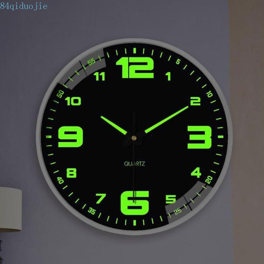 QIDUOJIE Quartz Wall Clock, Silent Plastic Luminous Wall Clock, Light ...