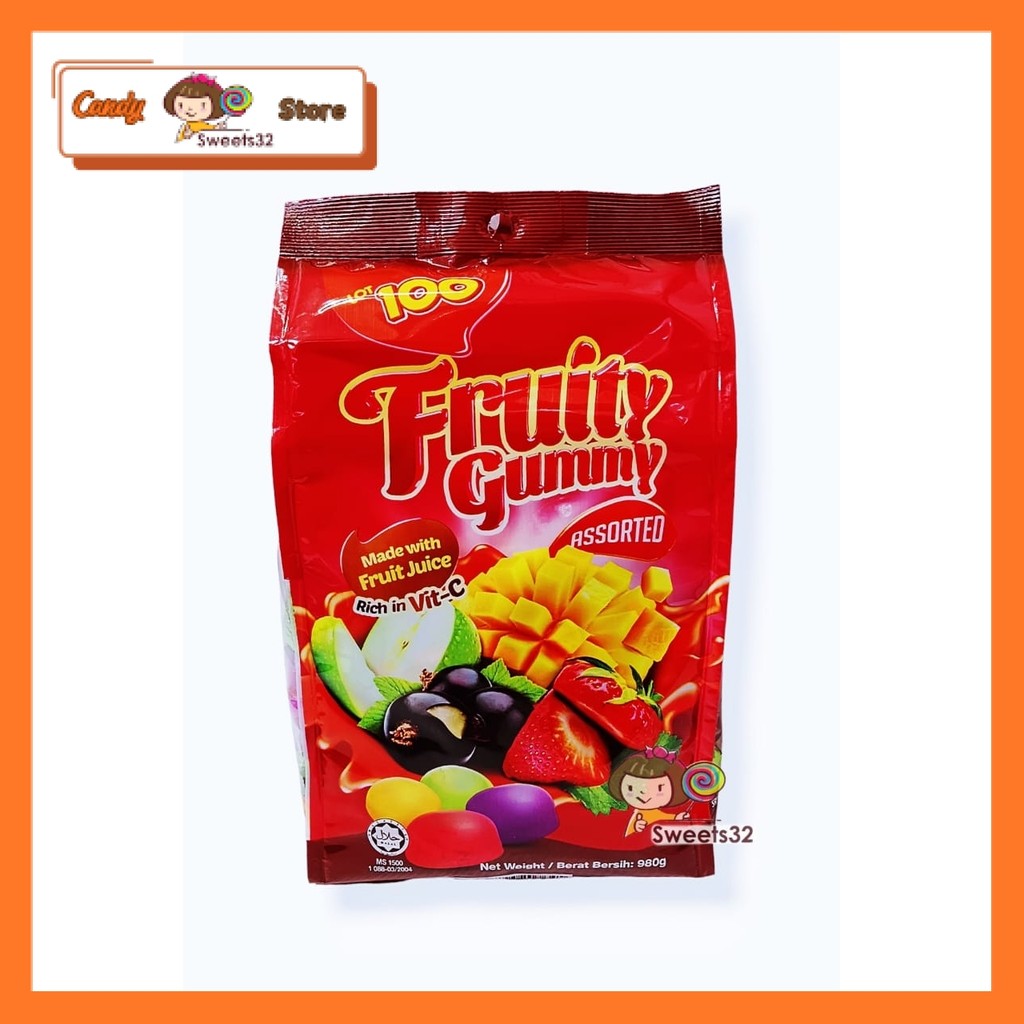 Big pack LOT 100 GUMMY 980gm Lot100 Assorted Gummy Mix Fruit | Shopee Malaysia