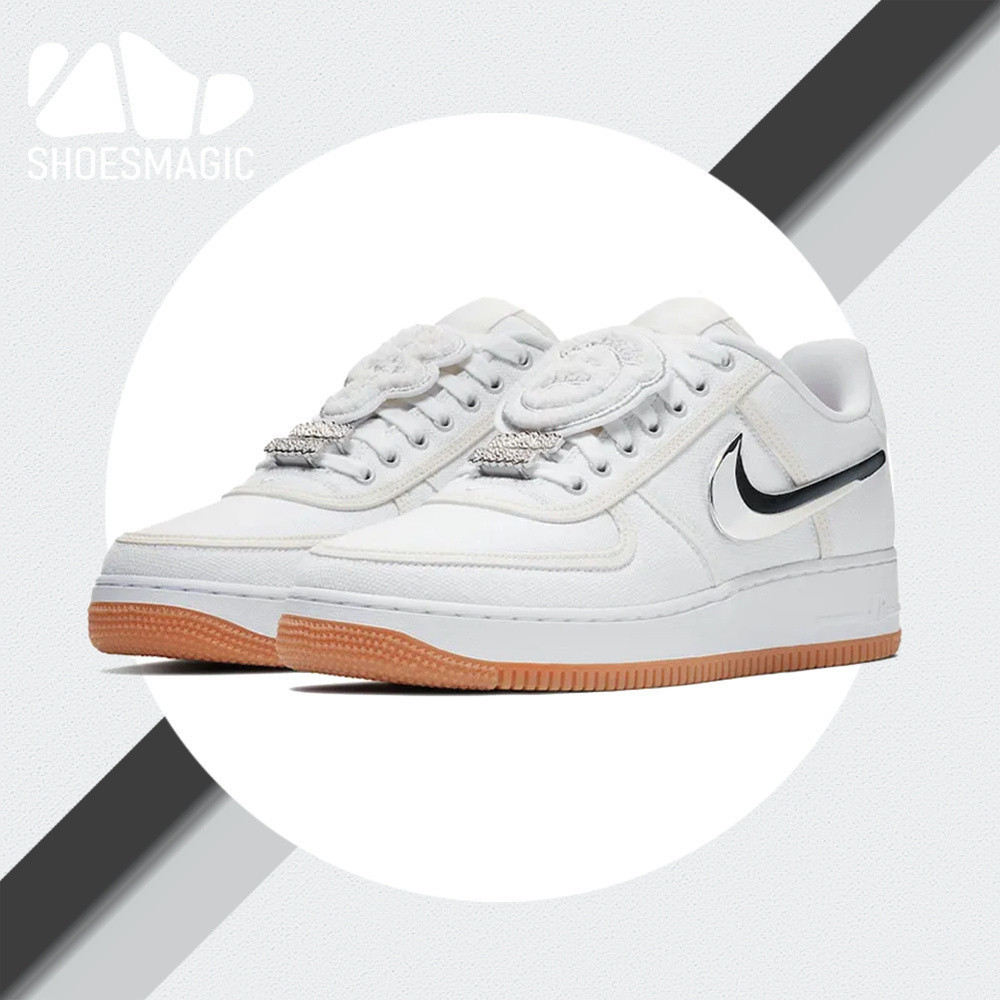 COD Travis Scott x AF1 rendah "Sail Co-Brand" Sneakers Retro dan ...