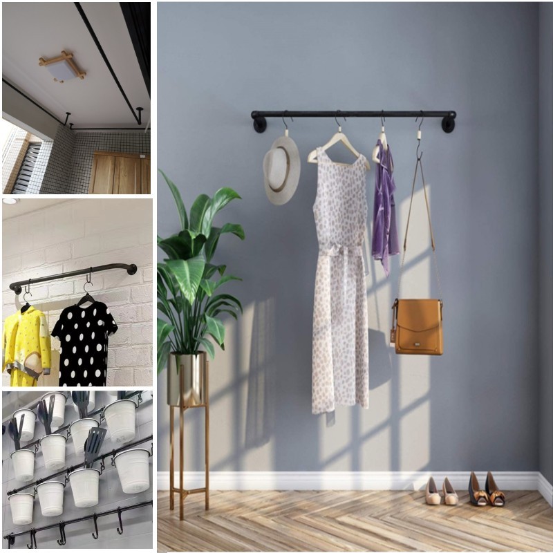 Cloth Bar/ Baju Bar Penyangkut/Wall Mounted Clothes Rack Mulig Hanger ...