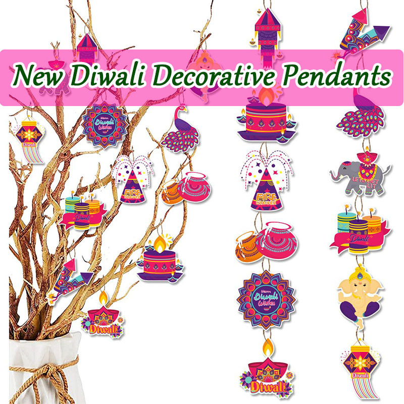【Free Rope】24pcs/set Diwali Decorations Hanging Ornaments Deepavali ...