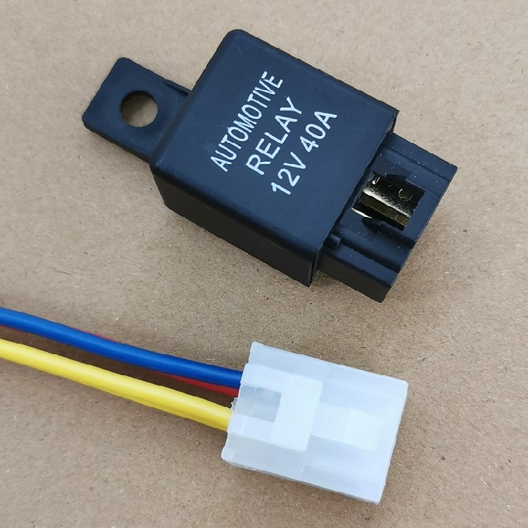 Car Relay Universal Relay DC Relay 12V 40A 4 Pins with Base Tail Line ...