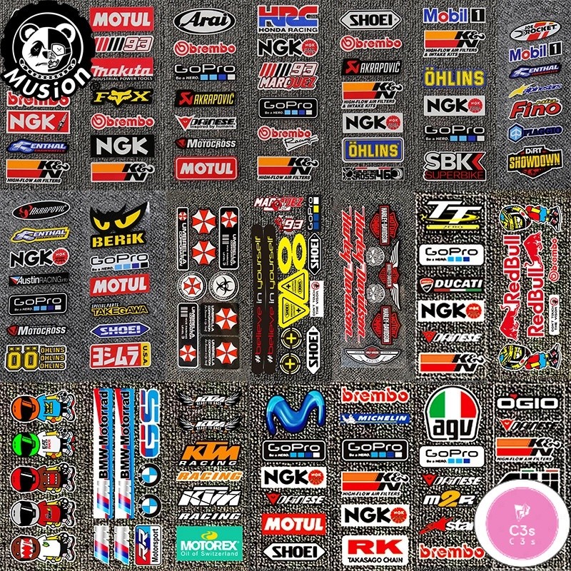 C3S Original Racing Sponsor Sticker Motorcycle Helmet Decal Waterproof ...
