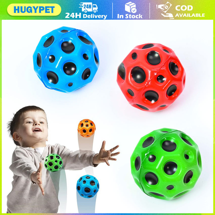 High Resilience Hole Ball Soft Bouncy Ball Anti-fall Moon Shape Porous ...