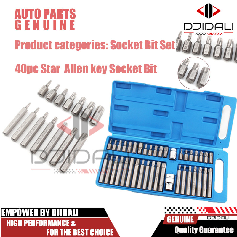 40pcs Star Spline Hex Allen Key Socket Bit Set 3/8 & 1/2 Drive Long ...