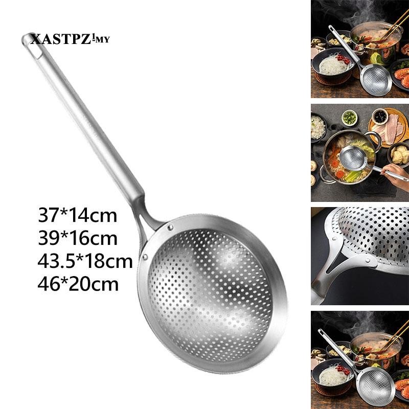 [ Stainless Steel Kitchen Slotted Spoon Strainer Ladle Large Holes ...