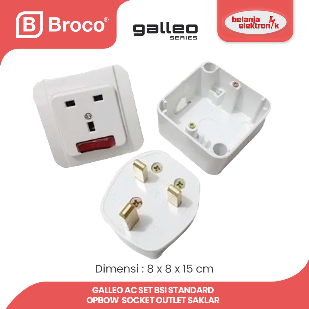 PUTIH Broco GALLEO SERIES AC SET STANDARD OPBOW STOP CONTACT + OPBOW ...