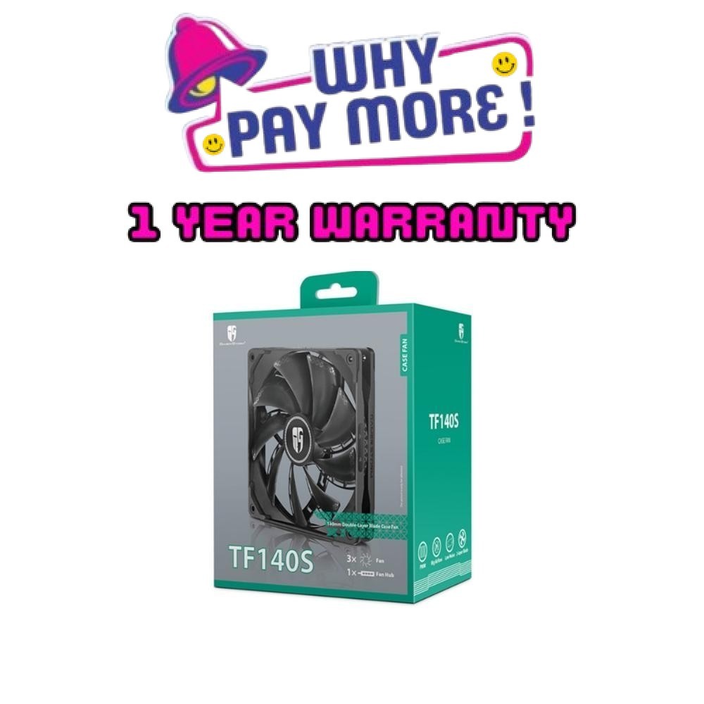 DEEPCOOL TF140S 3 IN 1 HIGH PERFORMANCE PWM 14CM FAN WITH FAN HUB ...