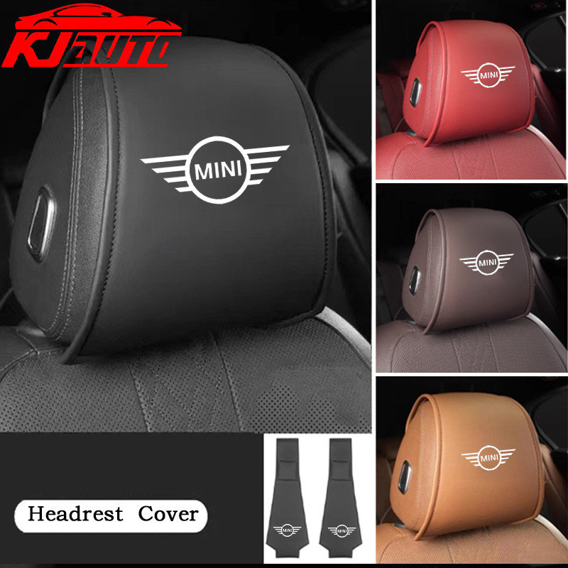 1/2pcs Mini Leather Car Seat Headrest Protective Cover Interior ...