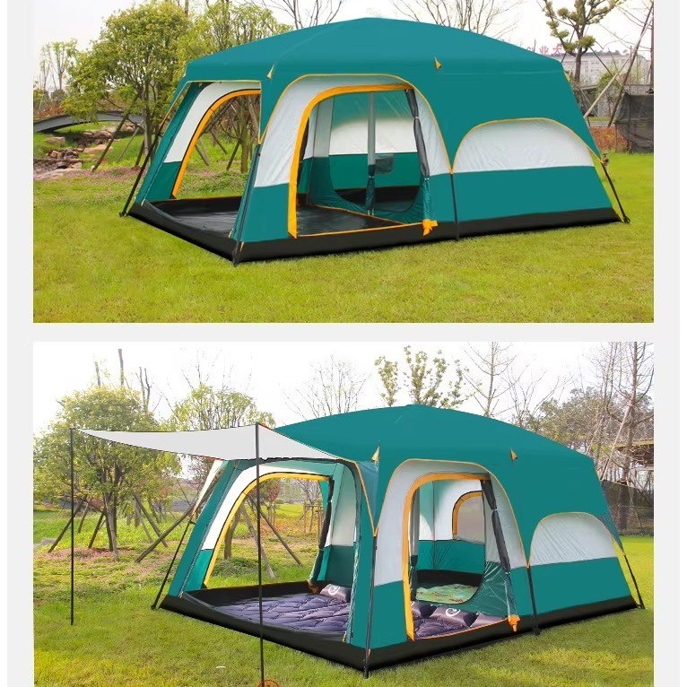 Camping Tent Khemah Unta Double Layer Waterproof Silver Coated Family ...