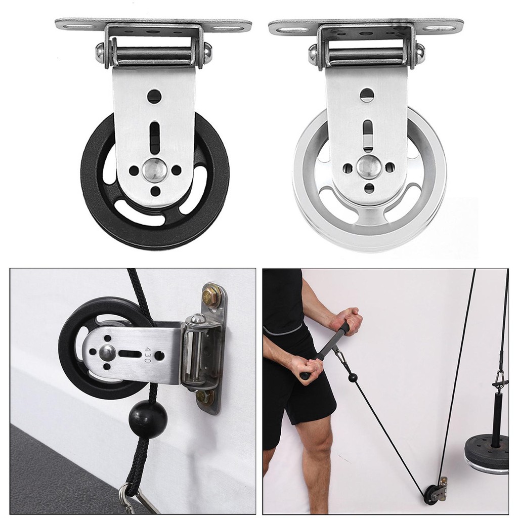 [dlqnylu] Gym Pulley System DIY Fitness Pulley Cable Machine Attachment ...