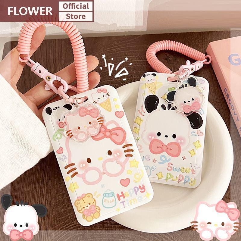 FOF Cartoon Pochacco Hello Kitty Card Cover Spring Rope Cute Pendant ...