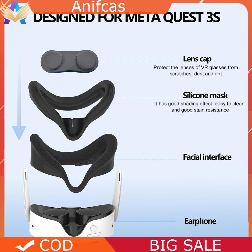 Silicone VR Face Cover with Len Cover & Joystick Cover for Meta Quest ...