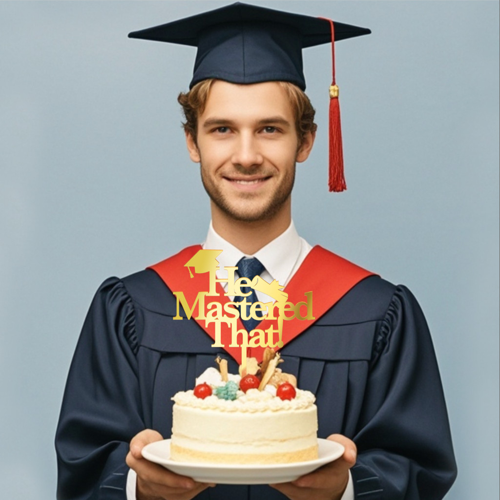 He/She Mastered That Cake Topper in Acrylic - Happy Master's Degree ...