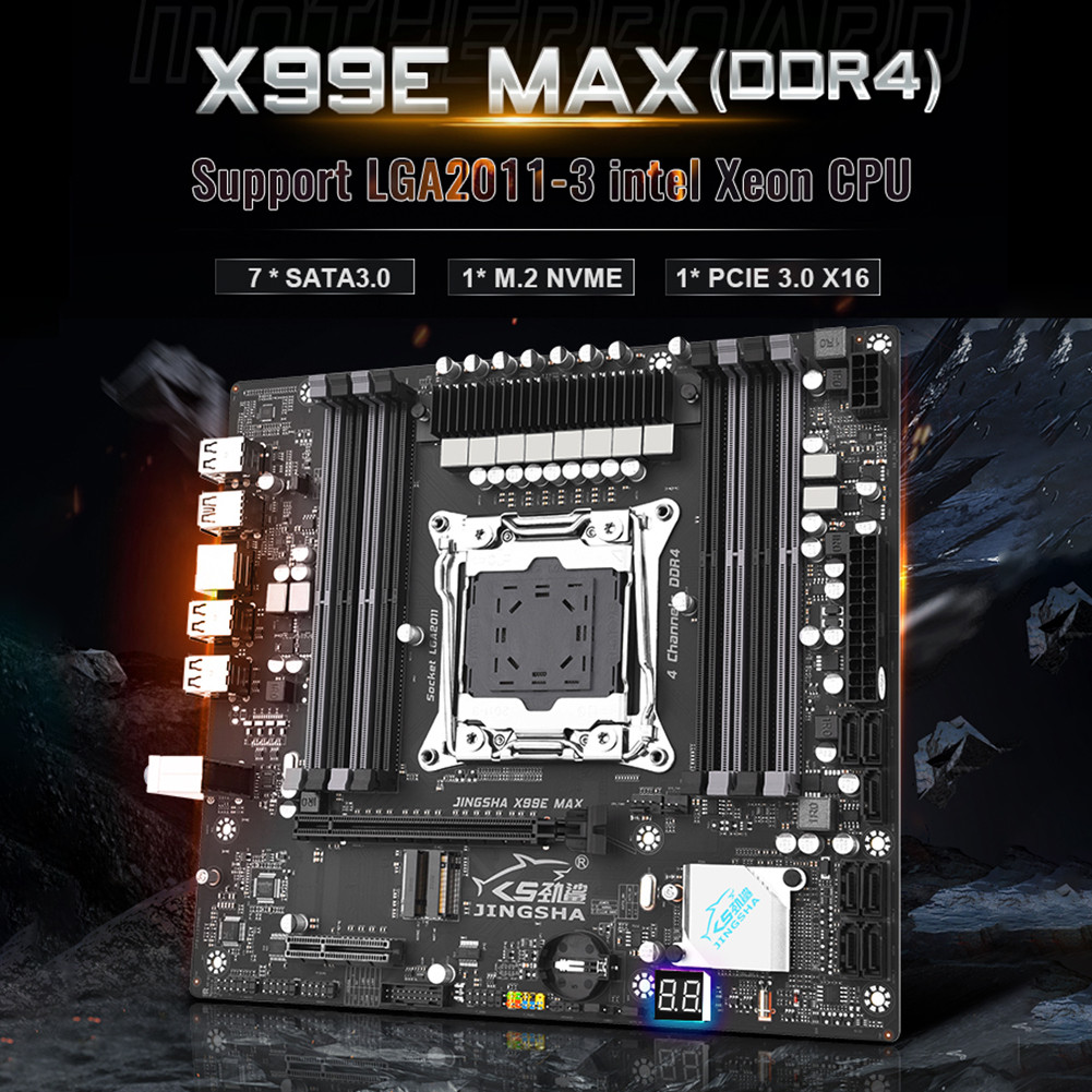 [Getdouble.my] X99E MAX Motherboard LGA2011-3 PC Mainboard 8*DDR4 NVME ...