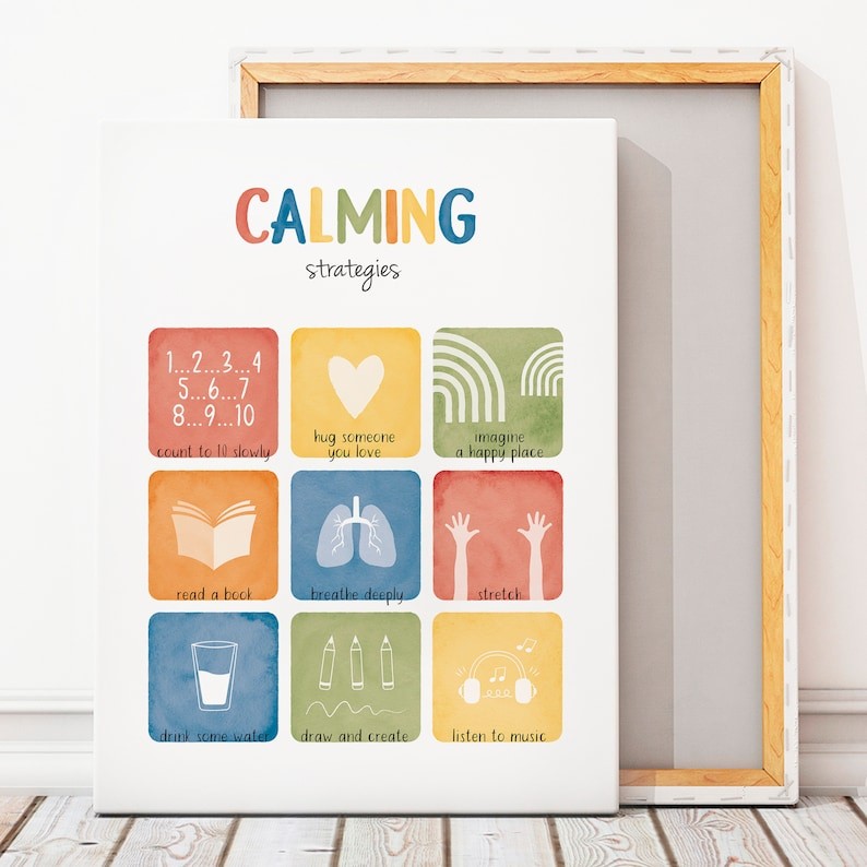 Calming Strategies Print Grounding Skills Therapy Office Decor Calming ...
