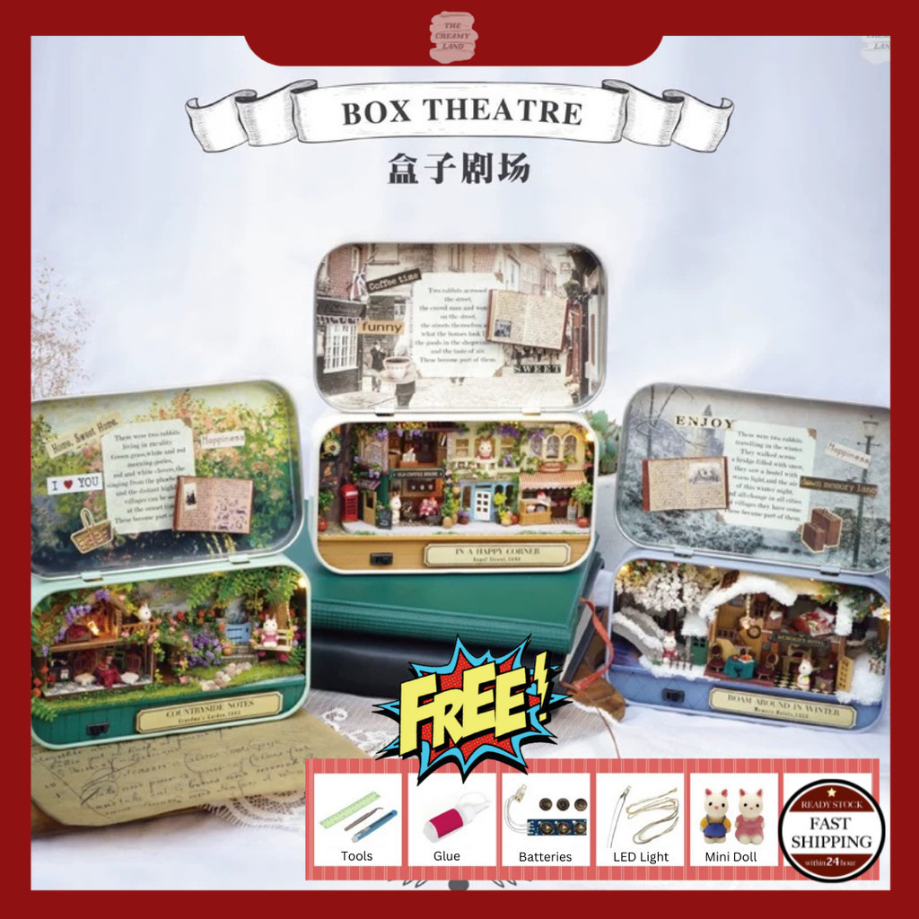 【Box Theatre】Diy Dollhouse Miniature Handcraft Dollhouse With LED ...