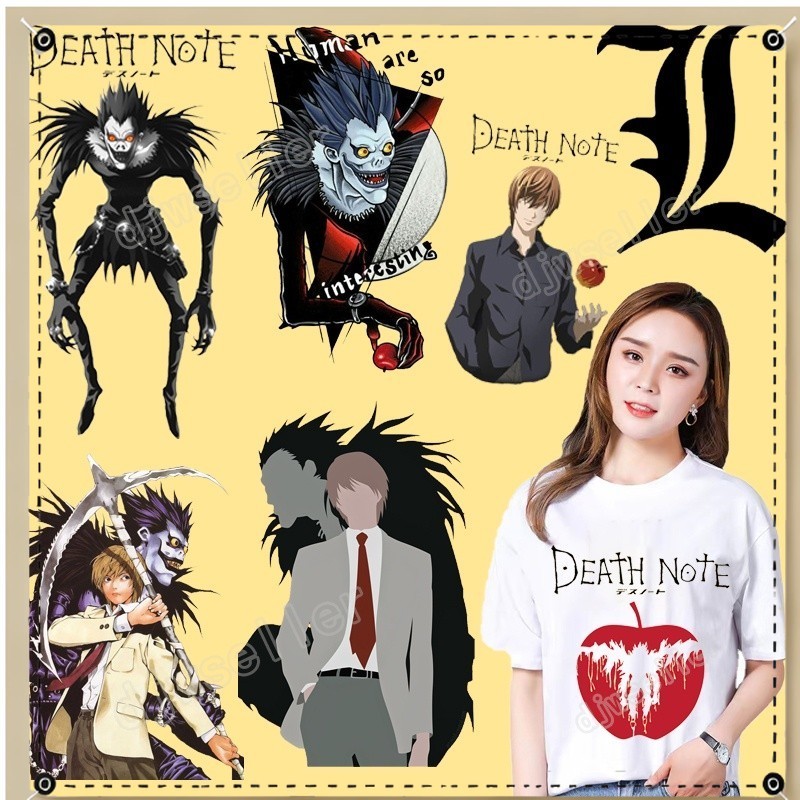UV73 Death Note Clothes Iron on Patches Washable Kira Yagami Fashion T ...