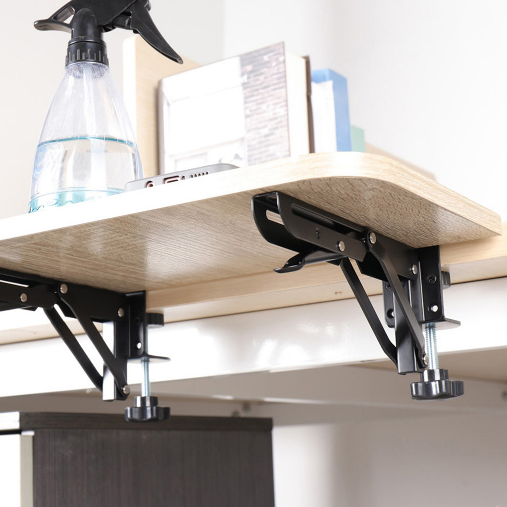 [ under Desk Keyboard Tray Adjustable Bracket Clamp Heavy Duty Support ...
