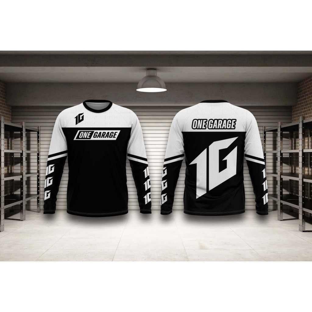 high full sublimation quality 1g one garage motorcycle rider longsleeve ...
