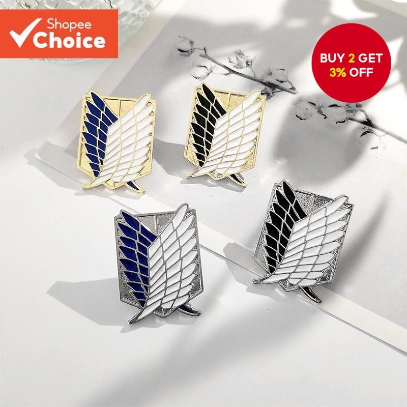 Anime Attack ON Titan Enamel Pins Eren Jaeger Mikasa Ackerman Jiyuu No ...