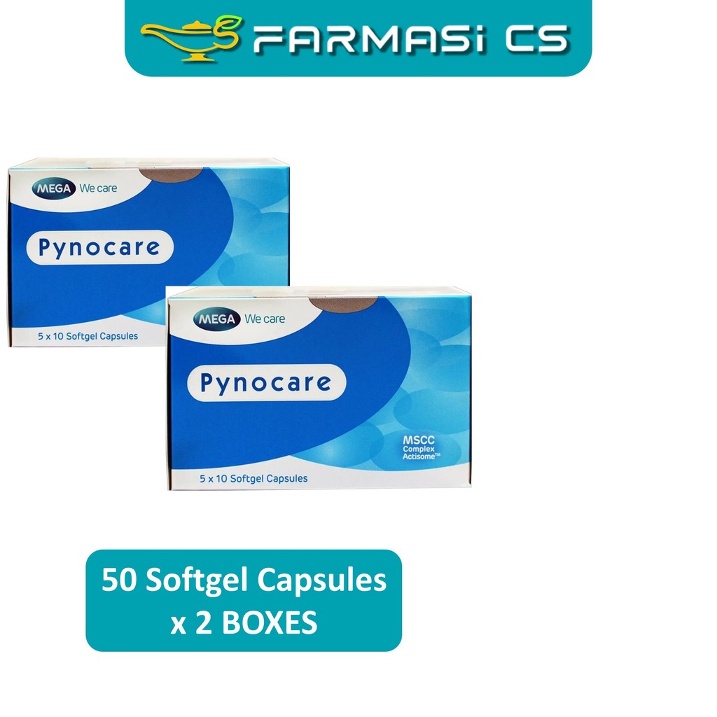 MEGA Pynocare 50 Softgel Capsules x 2 Boxes (TWIN) EXP:06/2026 [ French ...