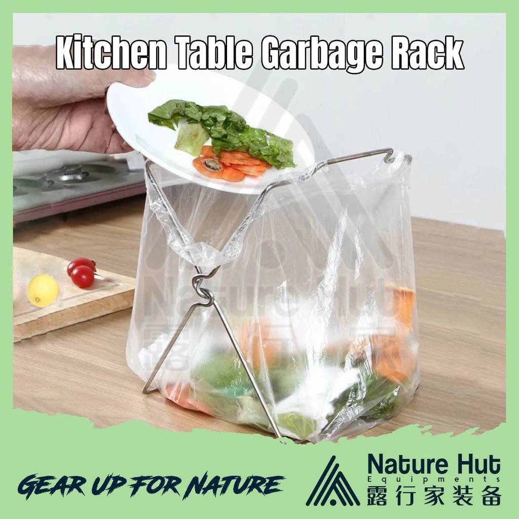 Kitchen Table Garbage Rack Foldable Camping Trash Holder Portable ...