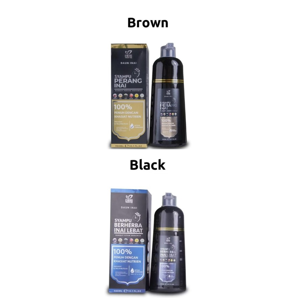DHERBS SYAMPU BERHERBA INAI LEBAT HITAM / PERANG | Shopee Malaysia