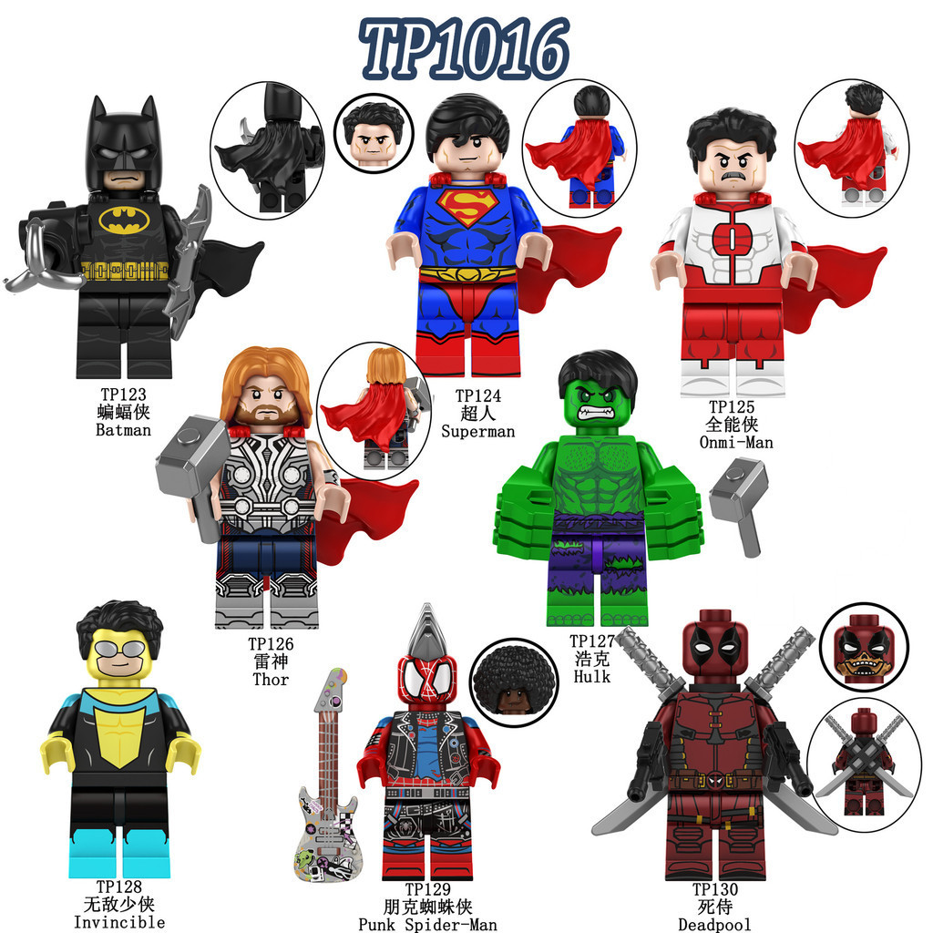 Punk Spider-Man Building Batman Blocks Figures Superman Toy Thor ...