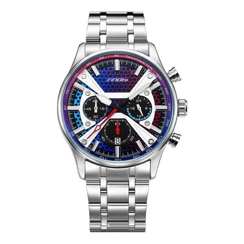 Sinobi Men's Watch Male Multifunctional Three Eyes Six Needle Calendar ...
