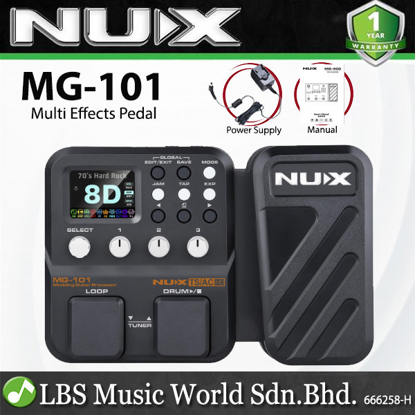Nux MG-101 Multi Effects Modelling Processor Electric Guitar Effect Pedal (MG101 MG 101 ...