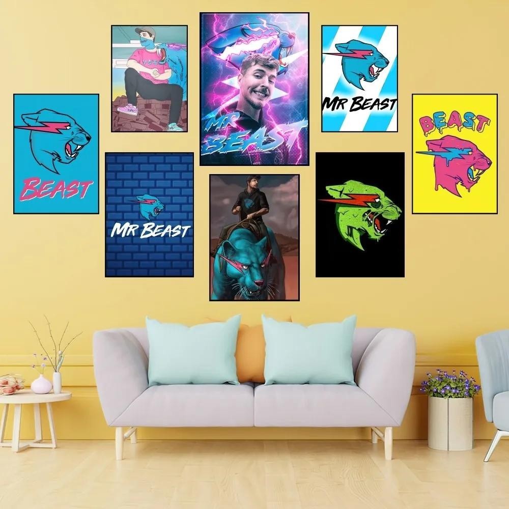 Cetakan Poster MrBeast - Hiasan Dinding Bergaya untuk Bilik Tidur ...